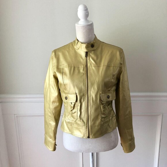 Liberty Collection | Jackets & Coats | Liberty Collection Gold Vegan ...